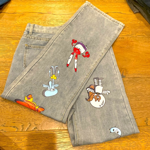 Jeans | Spongebob Light Blue High Waisted Baggy Jeans | Poshmark